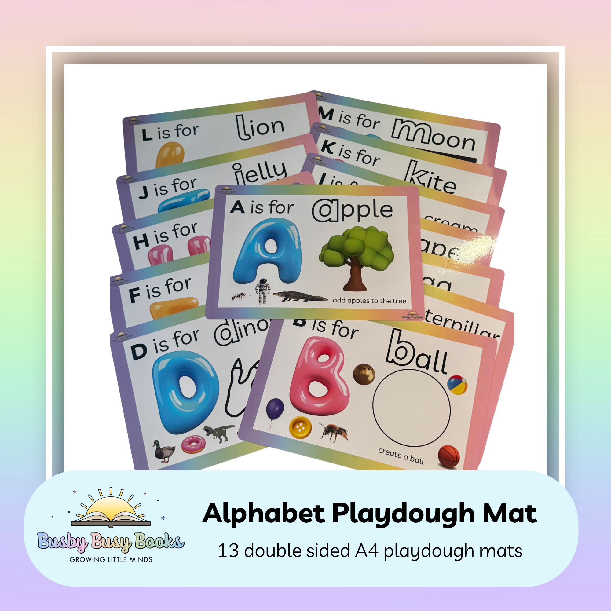 Alphabet Playdough Mats – Busby Busy Books