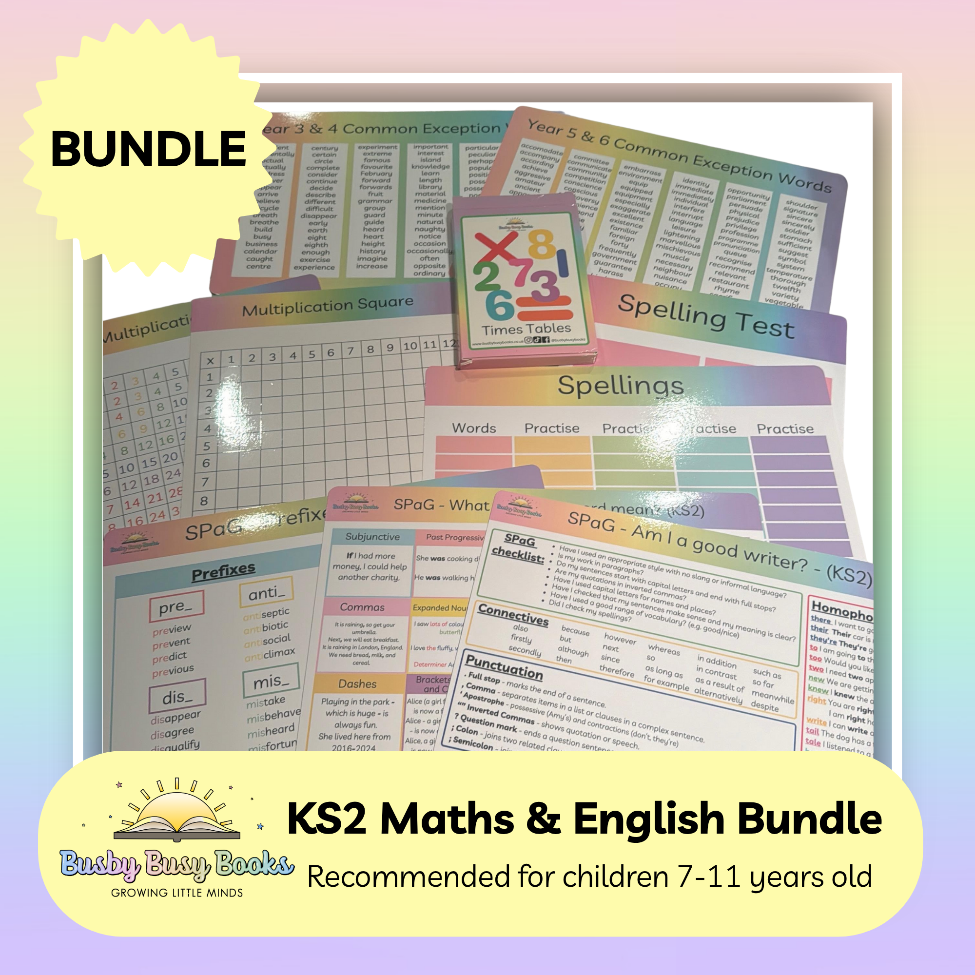 KS2 Bundle - years 3, 4, 5 and 6 - Age 7-11 - English and Maths – Busby ...